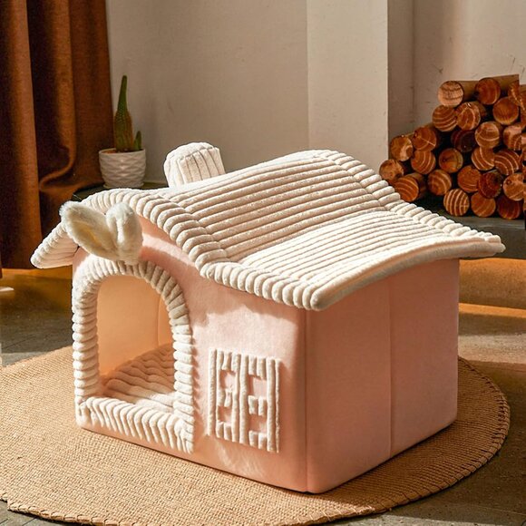 Cat | New Pink Cat House With Chimney Cute Indoor Pet House For Cats 31 ...